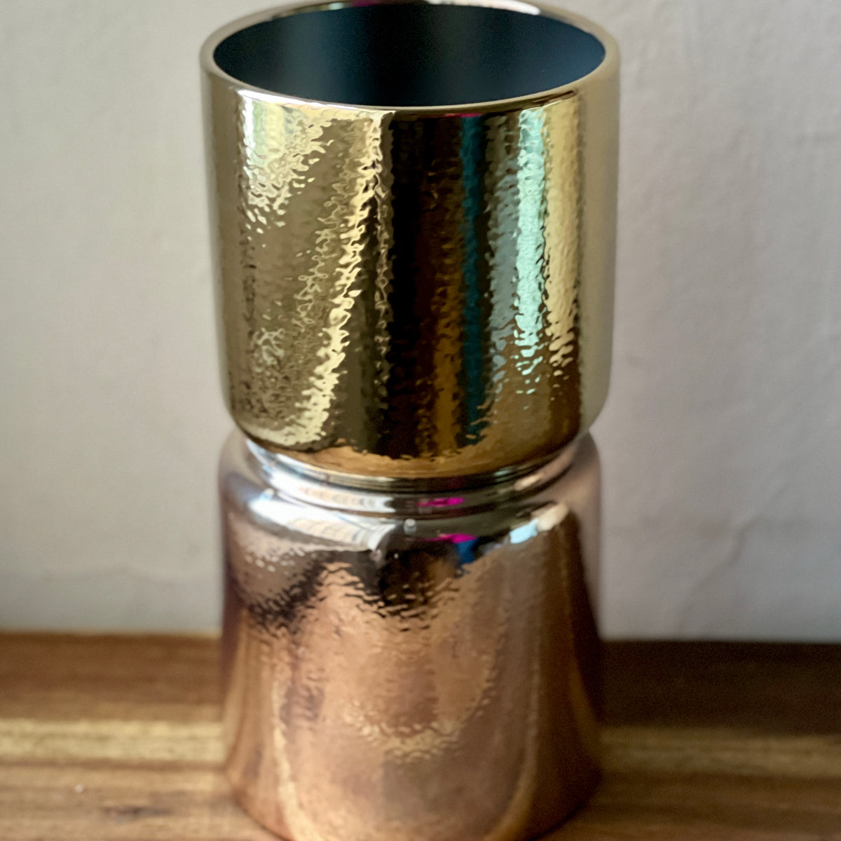 Gold ceramic planter • 155mm • Rose gold or Yellow gold – Basilandivy